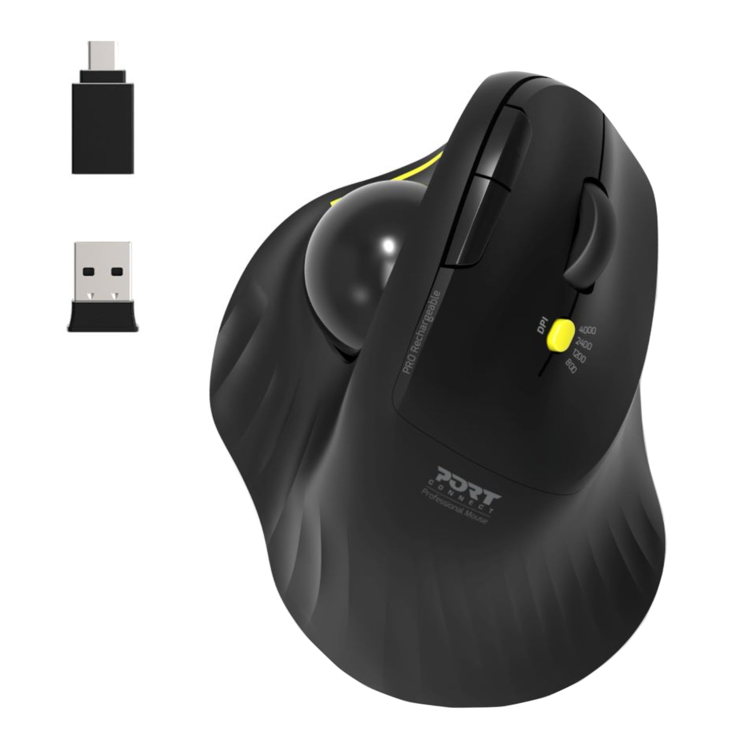 Port Connect ErgoTrack Pro Rechargeable Wireless Bluetooth Trackball M ...