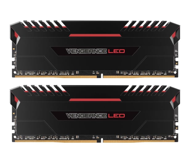 Corsair Vengeance LED 32GB (4x8GB) DDR4 3000MHz C15 Red LED Desktop Me ...